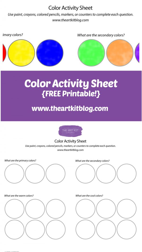 Color Activity Sheet Printable by The Art Kit - The Art Kit