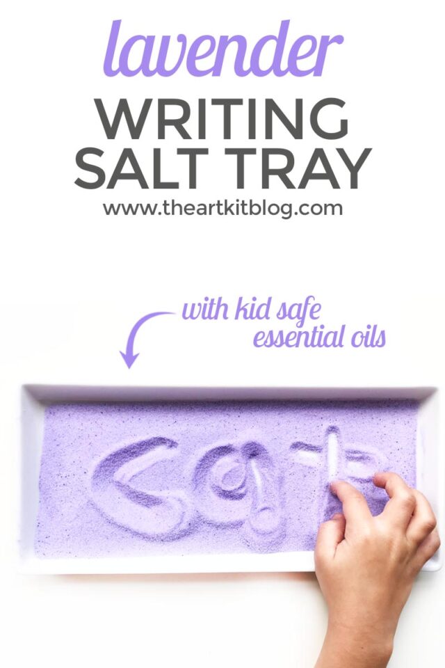 Easy! Calming Lavender Salt Tray Writing Activity - The Art Kit
