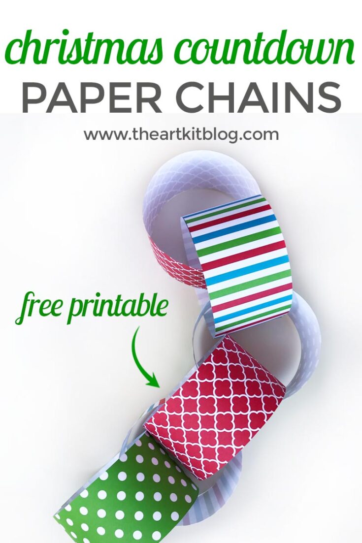 Christmas Countdown Paper Chains - Numbered! {FREE PRINTABLES} - The ...