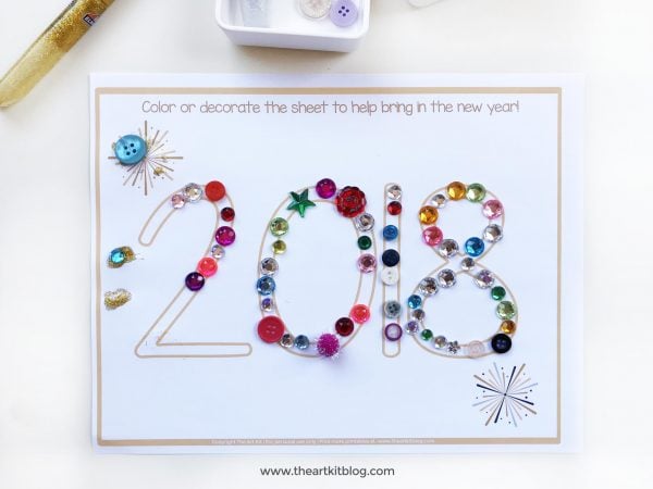 Simple New Year's Craft for Kids {Free Printable} - The Art Kit