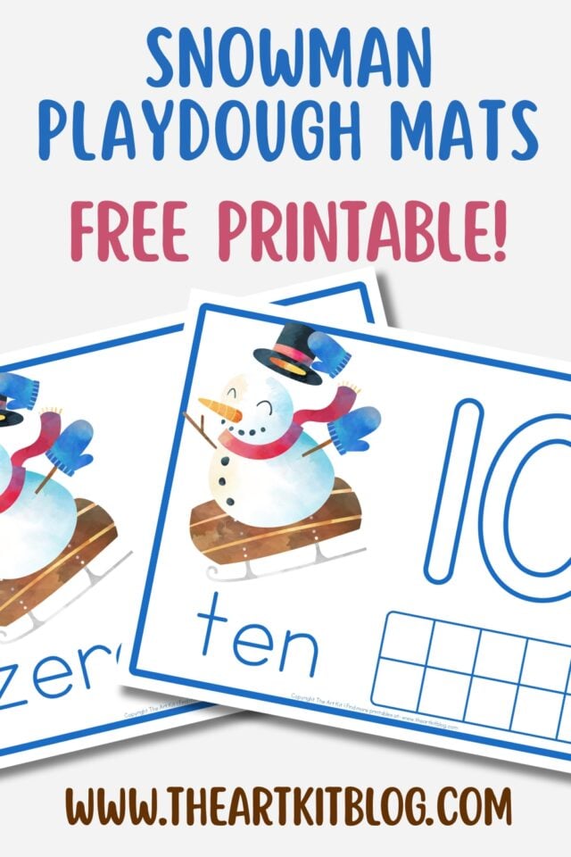 Snowman Ten Frame Playdough Printable – Numbers 0-10 - The Art Kit
