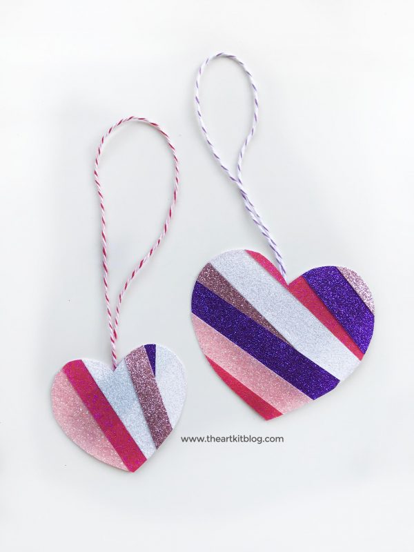 Glitter Tape Hearts {No Mess Valentine's Day Craft for Kids} - The Art Kit