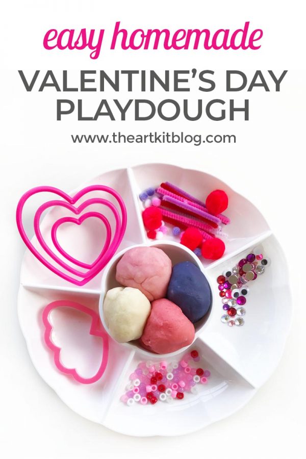 Homemade Valentine's Day Playdough {Recipe + Play Ideas} - The Art Kit