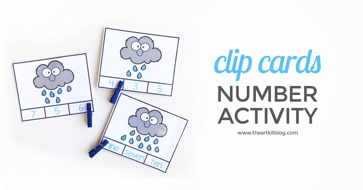 Counting raindrops clip cards free printables facebook - The Art Kit