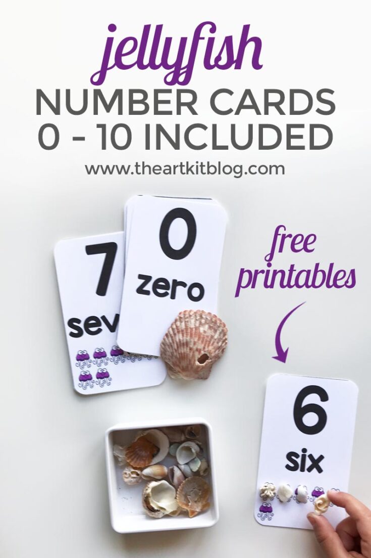 number dot cards jellyfish ocean counting 0 to 10 printable kids free ...