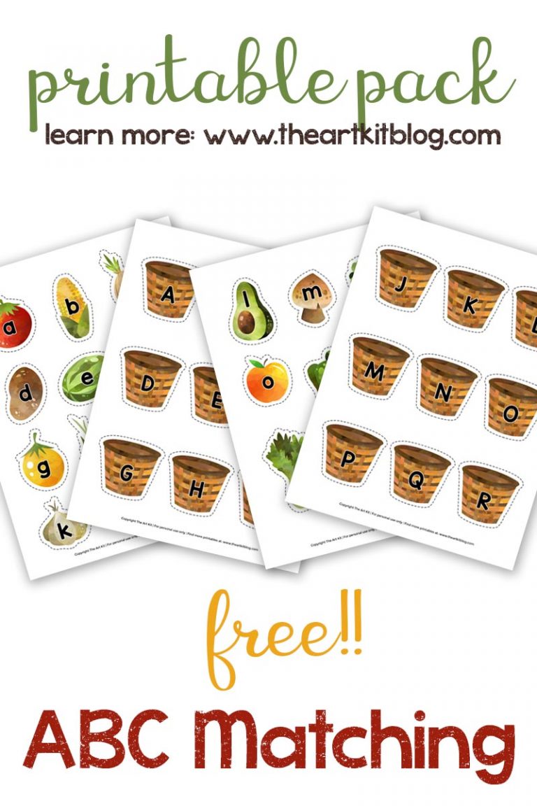 Fruit and Vegetable Alphabet Matching {Free Printable Pack} - The Art Kit