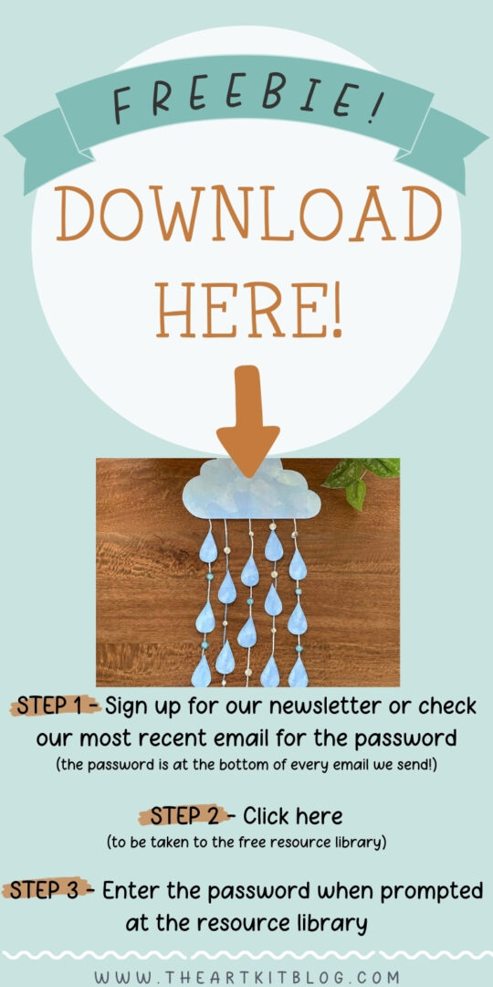 Spring Cut and Paste Paper Craft for Kids (Free Cloud and Raindrop ...