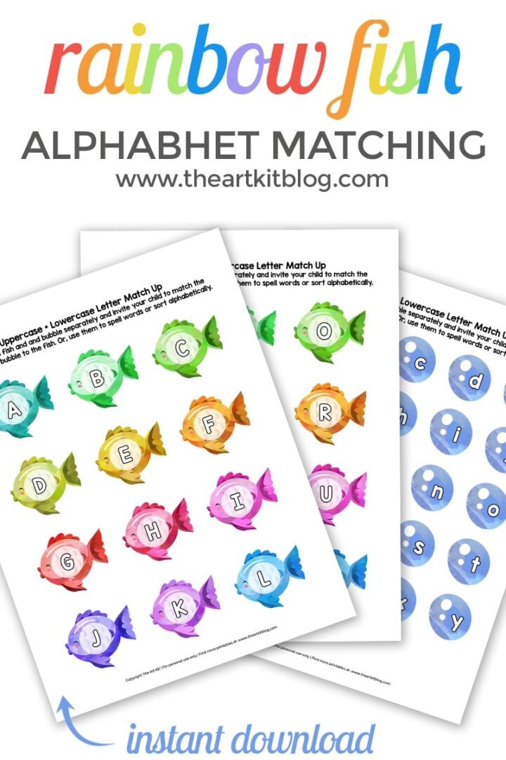 Rainbow Fish Alphabet Uppercase and Lowercase Match-Up Printable Pack ...