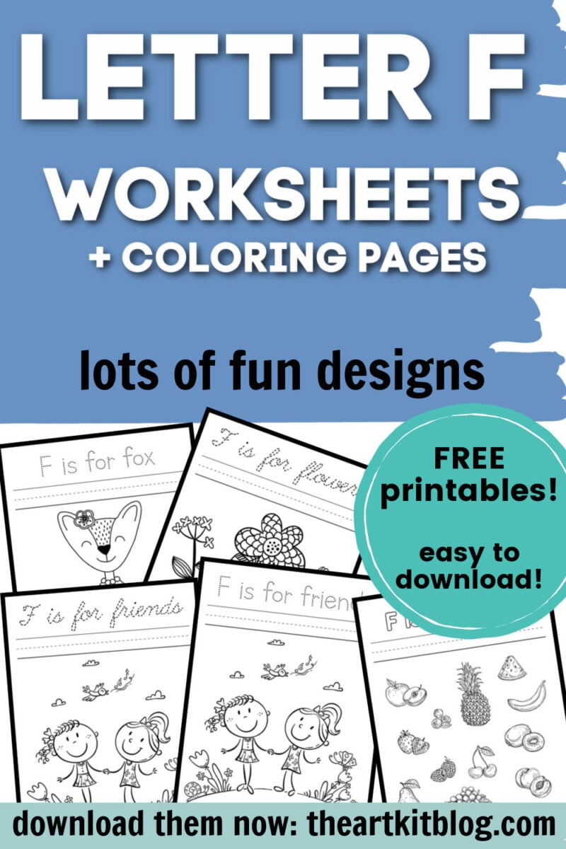 FREE! Letter F Worksheet: F is for Friends (Dotted Font) - The Art Kit