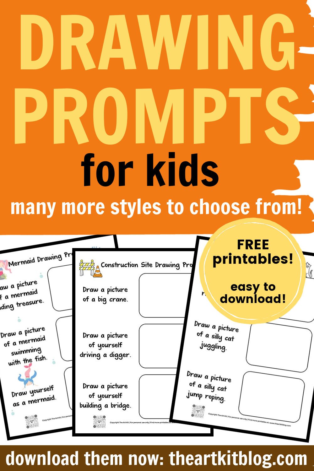 Drawing Prompts for Kids – FREE Printable Templates! – The Art Kit