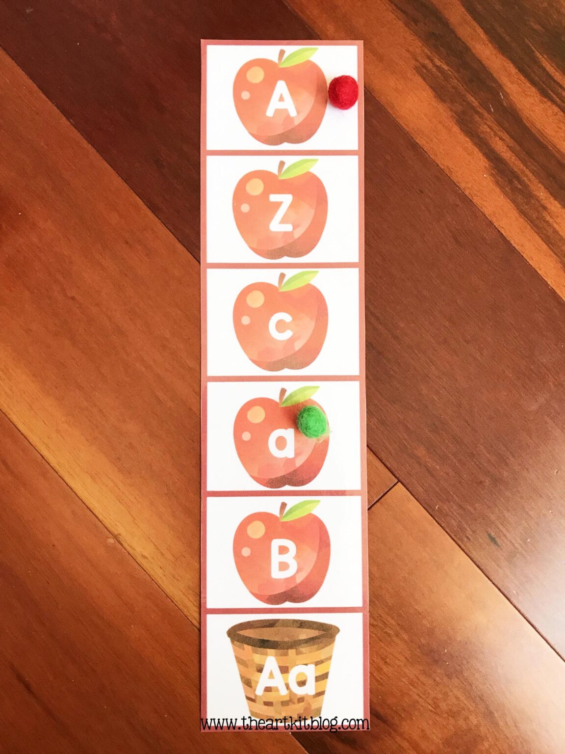 Apple Letter Recognition Strips FREE PRINTABLE PACK! – The Art Kit