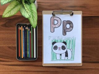 alphabet letter coloring pages p is for panda - The Art Kit