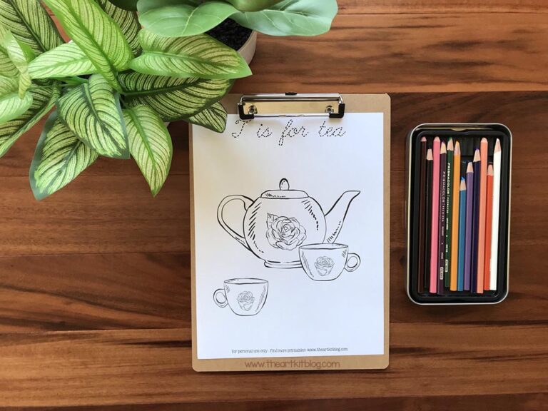 Tea Party Coloring Pages - FREE PRINTABLES! - The Art Kit