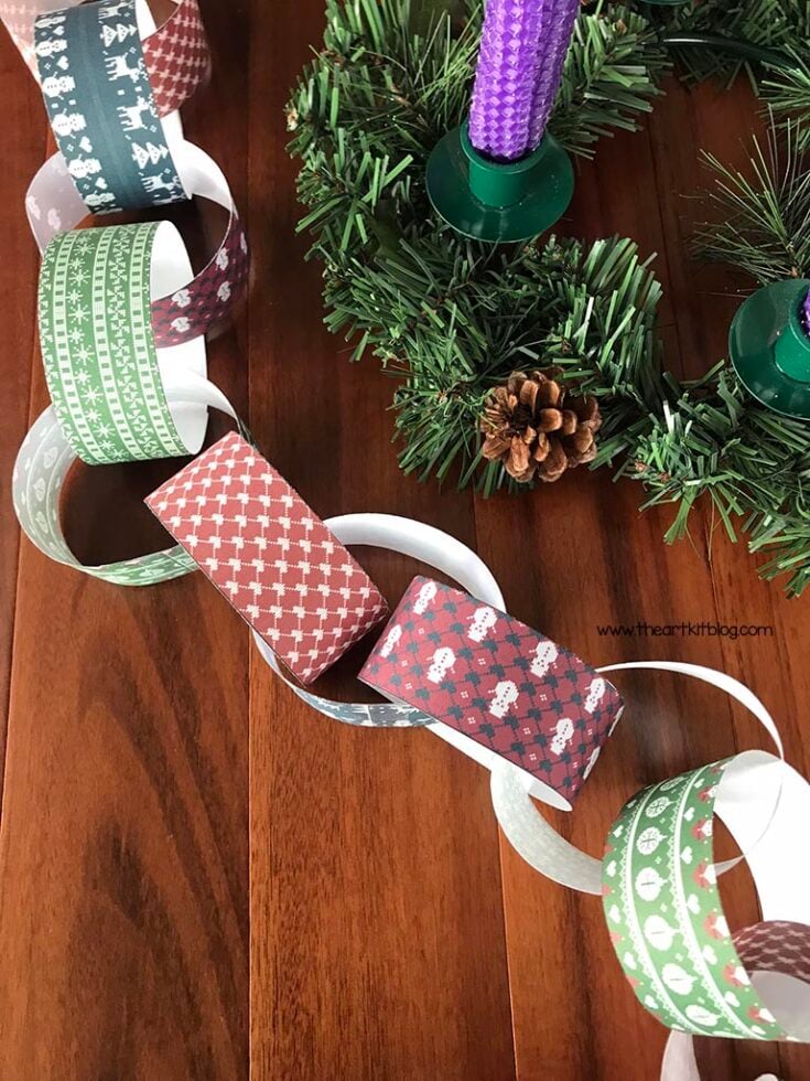 Christmas Countdown Paper Chains - Knitted Style! - The Art Kit