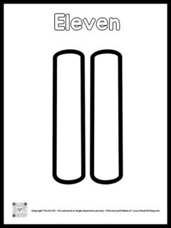 Number 11 Coloring Page FREE Printable - The Art Kit