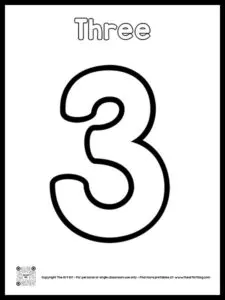 Number 3 coloring page - The Art Kit