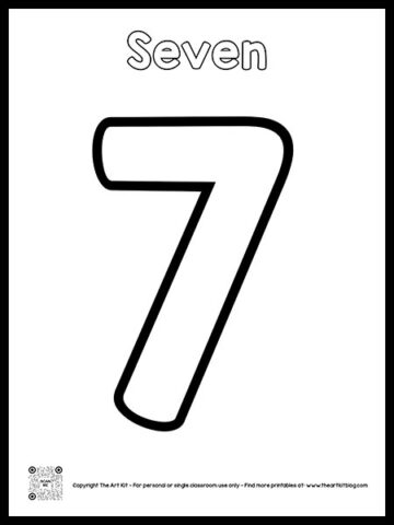 Number 7 Coloring Page FREE Printable - The Art Kit
