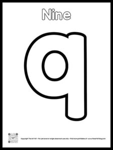 Number 9 Coloring Page FREE Printable - The Art Kit