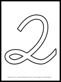 Uppercase Letter Q Cursive Outline Printable FREE - The Art Kit