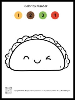 Taco Coloring Page with Fun Facts FREE PRINTABLE - The Art Kit