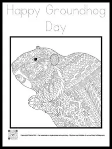 happy groundhog day mandala coloring page dot_the art kit copy - The ...