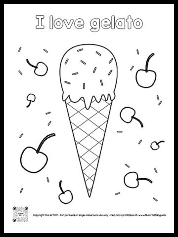 i love gelato ice cream coloring page printable bubble_the art kit copy ...