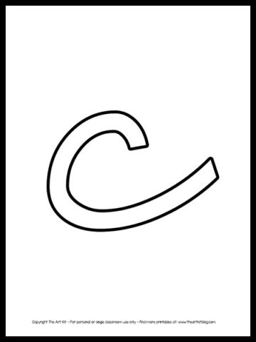Lowercase Letter H Cursive Outline Printable FREE - The Art Kit
