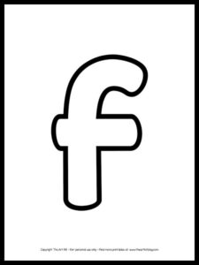 Lowercase Letter f Outline Printable FREE - The Art Kit