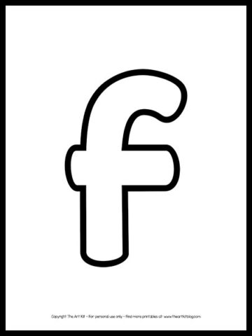 Lowercase Letter f Outline Printable FREE - The Art Kit