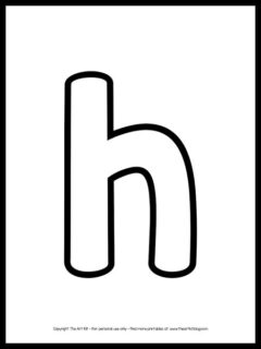 Lowercase Letter h Outline Printable FREE - The Art Kit