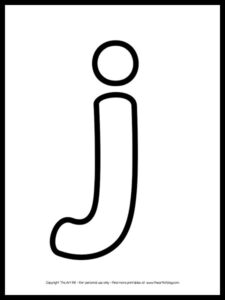 Lowercase Letter J Outline Printable FREE - The Art Kit