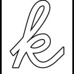 Uppercase Letter K Cursive Outline Printable FREE - The Art Kit