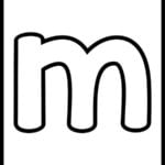 Uppercase Letter M Cursive Outline Printable FREE - The Art Kit