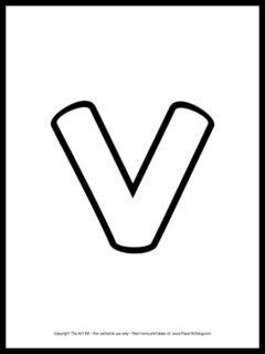 Lowercase Letter V Outline Printable FREE - The Art Kit