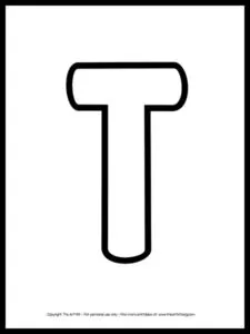 uppercase letter t outline printable - The Art Kit