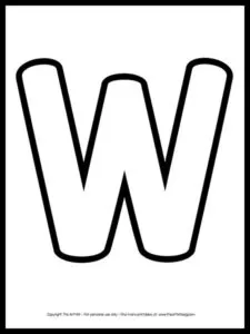 uppercase letter w outline printable - The Art Kit