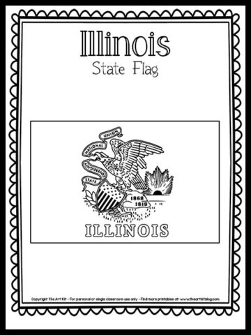 Illinois State Flag Coloring Page {FREE Printable!} - The Art Kit