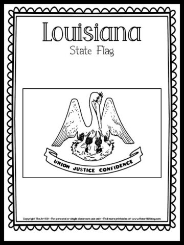 Louisiana State Flag Coloring Page {FREE Printable!} - The Art Kit