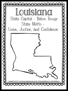 Louisiana State Outline Coloring Page {FREE Printable!} - The Art Kit
