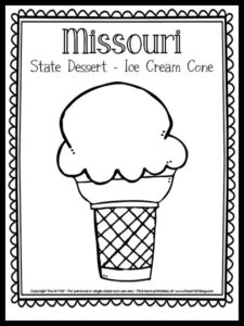 Missouri State Dessert Coloring Page (the ice cream cone!) {FREE ...