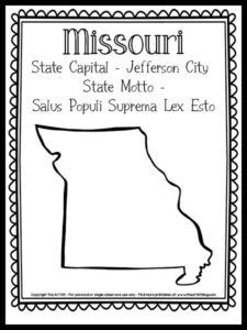 Missouri State Outline Coloring Page {FREE Printable!} - The Art Kit