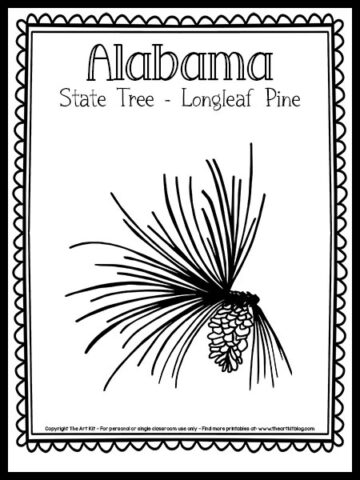 Alabama State Tree (Longleaf Pine!) Coloring Page {FREE Printable ...