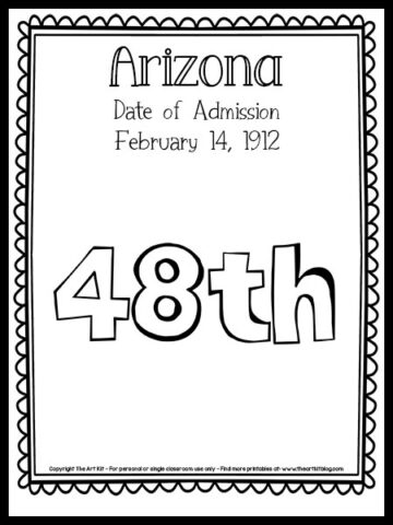 Arizona (the 48th State!) Coloring Page {FREE Printable!} - The Art Kit