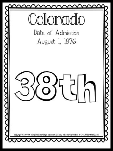 Colorado Coloring Page (the 38th state!) {FREE Printable!} - The Art Kit