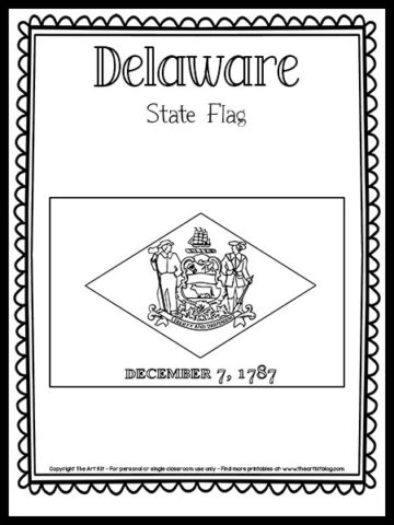 Delaware State Flag Coloring Page {FREE Printable!} - The Art Kit
