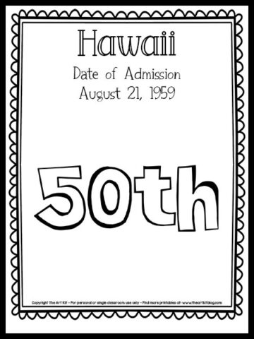 Hawaii (The 50th State!) Coloring Page {FREE Printable!} - The Art Kit