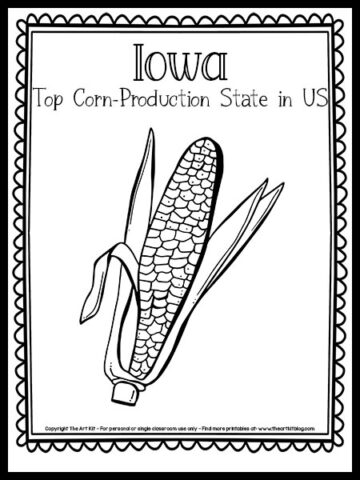 Iowa Corn Coloring Page {FREE Printable!} - The Art Kit