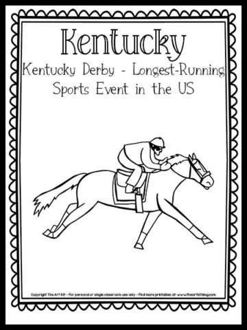 Kentucky Derby Coloring Page {FREE Printable!} - The Art Kit