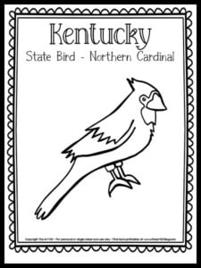 Kentucky State Bird Coloring Page (Northern Cardinal!) {FREE Printable ...