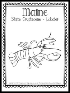 Maine Coloring Page [State Crustacean: Lobster] {Free Printable!} - The ...